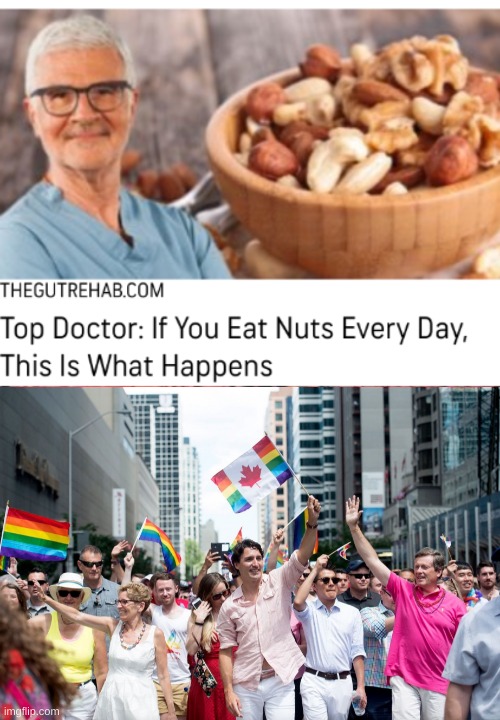 Trudeau eats nuts in a sac - Imgflip