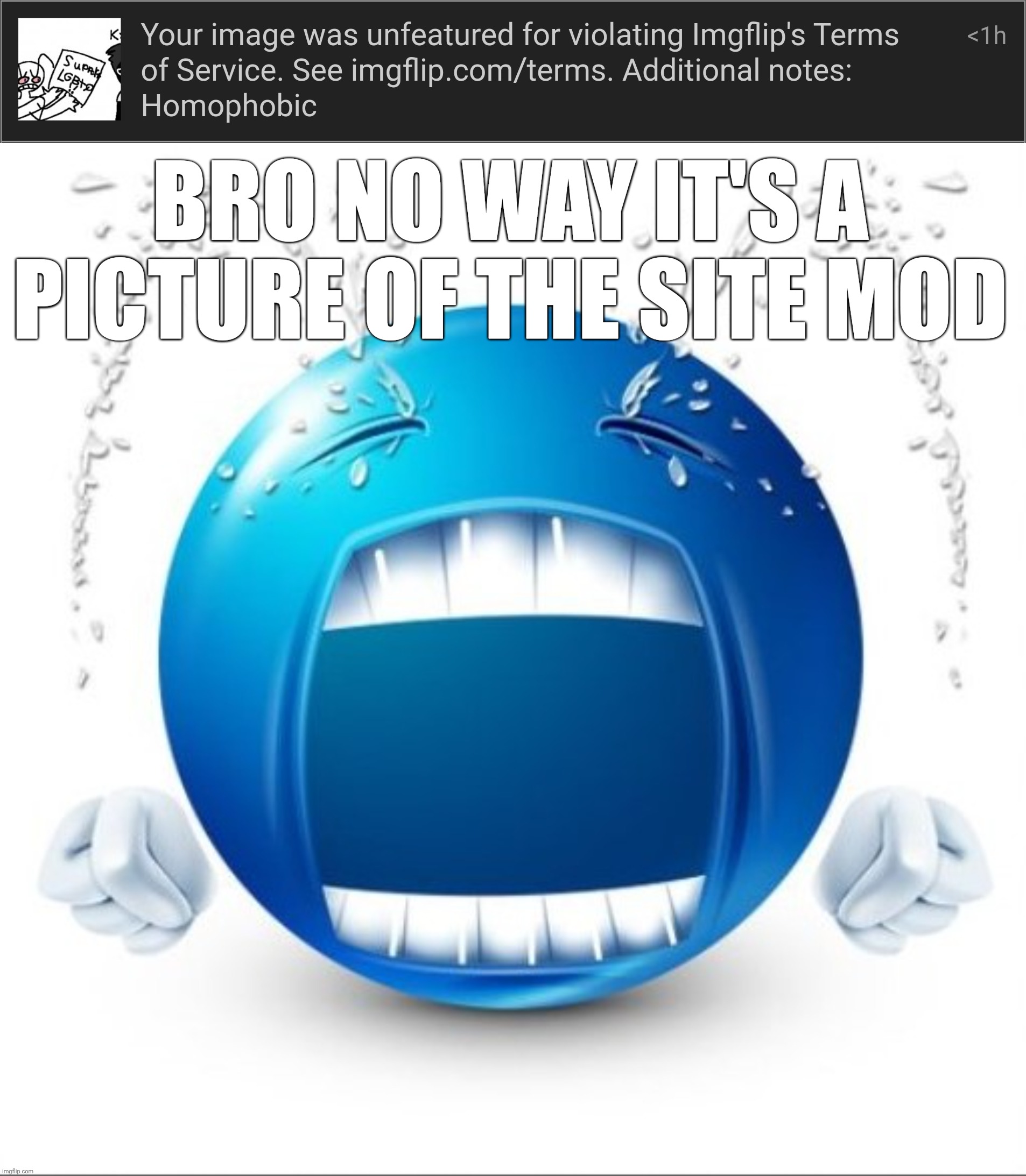 Image tagged in crying blue guy - Imgflip