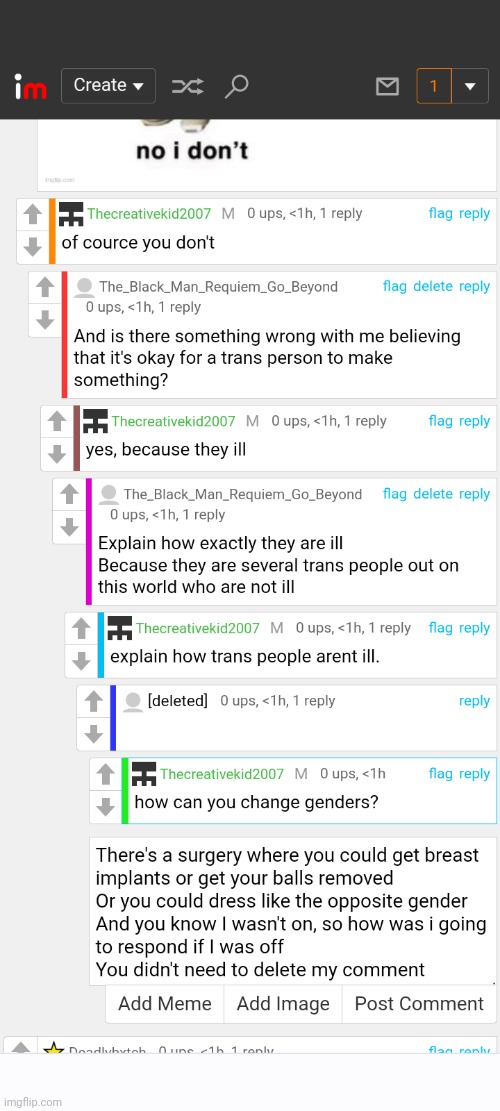 He disabled my ability to comment basically because I didn't respond to ...