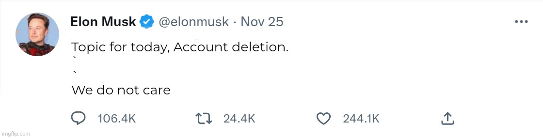 Elon Musk's controversial tweet - Imgflip