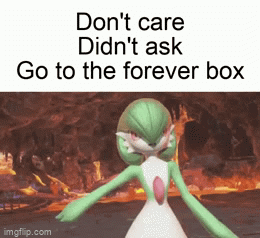 dont care didnt ask go to the forever box - Imgflip