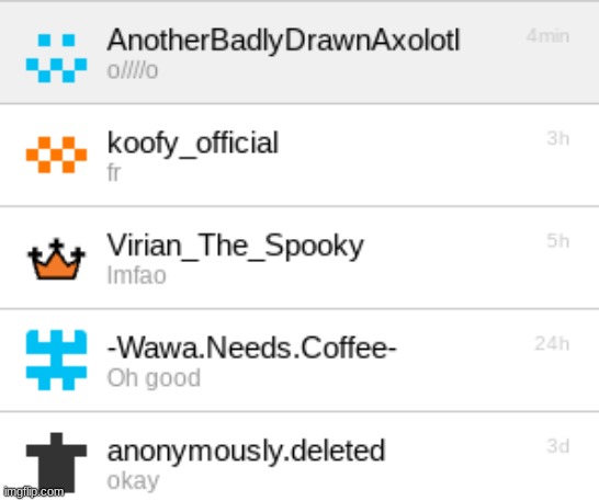 memechat reveal (only first five) - Imgflip