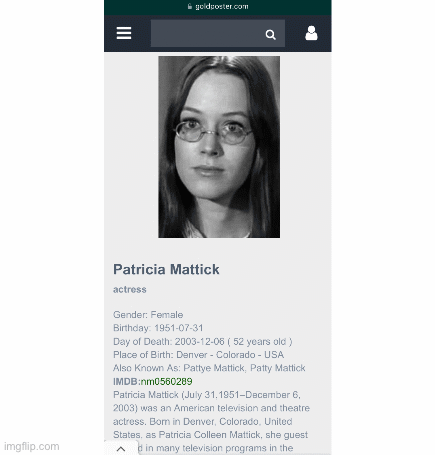 Pattye in Goldposter.com - Imgflip