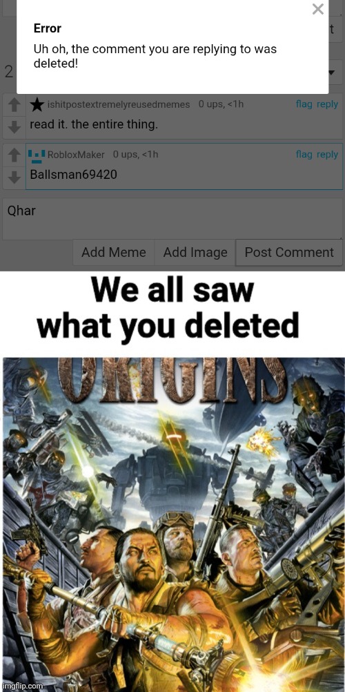 Image tagged in we all saw what you deleted - Imgflip
