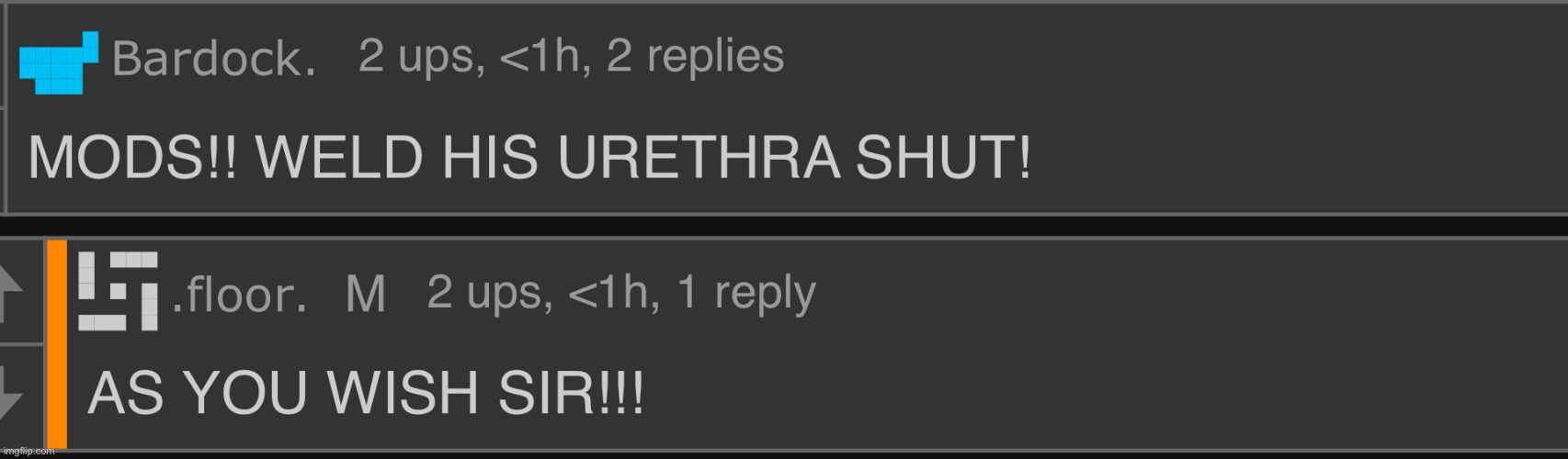 MODS WELD HIS URETHRA SHUT - Imgflip