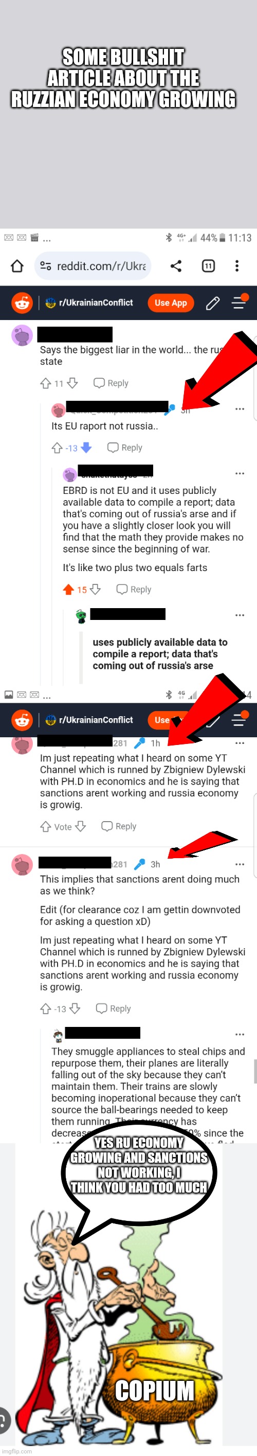 Russian economy growing some people actually tanking on the Z Copium - Imgflip