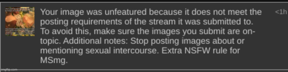 jfc. IT IS NOT S**UAL IMAGERY. if i get banned again, its bc hes abusing mod so buh bye - Imgflip