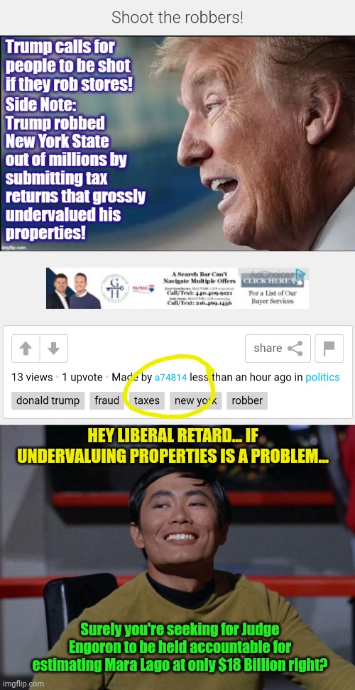 Image tagged in sulu smug,liberal logic,retards,political meme - Imgflip