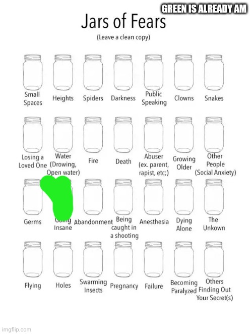 My fears (why be scared of anything at all if you're mentally insane ...