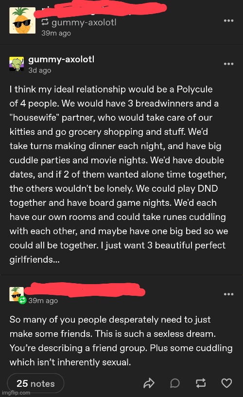 This is the second time a terf has reblogged something of mine like jiminy christmas leave me ...