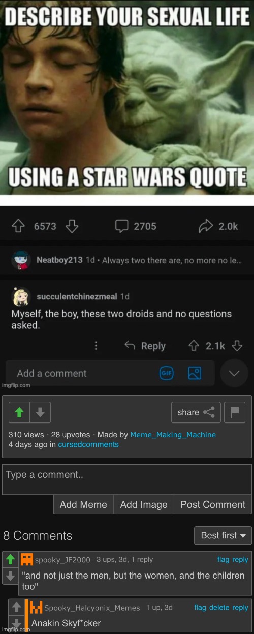 The comment not my reply (I know the rules) - Imgflip