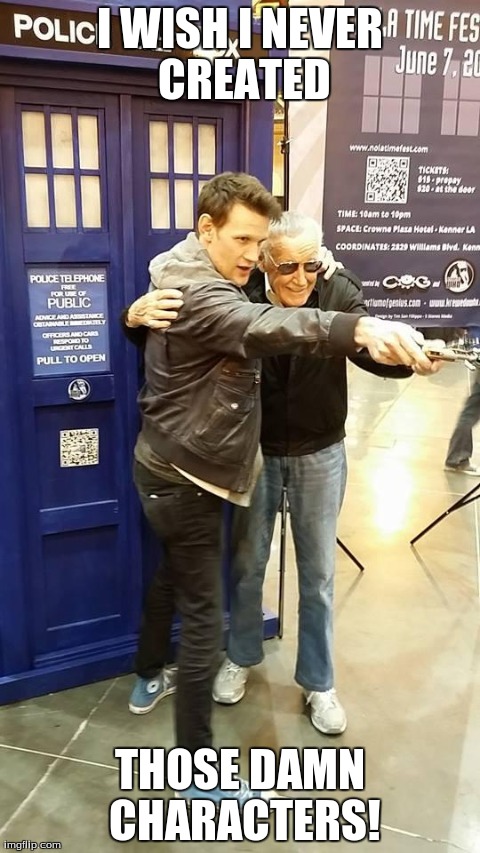 Image tagged in krewe du who matt smith stan lee - Imgflip