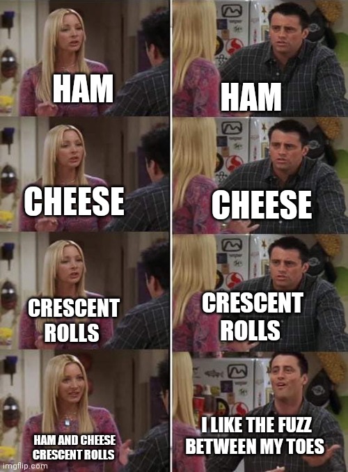 Phoebe teaching Joey in Friends - Imgflip