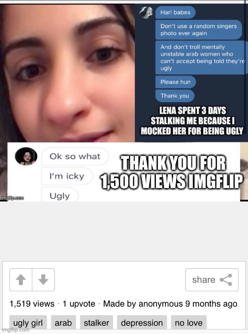 Lena_0606 Thanks For 1,500 Views - Imgflip