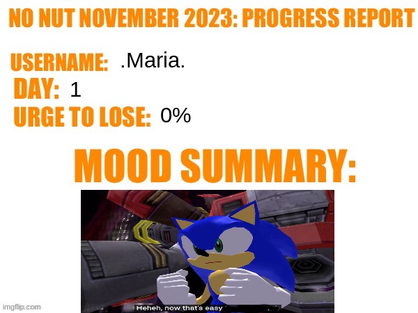 No Nut November 2023 Progress Report - Imgflip