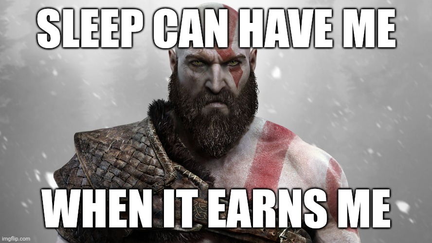 Old kratos sleep meme - Imgflip