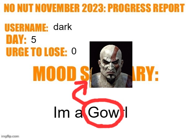 No Nut November 2023 Progress Report - Imgflip