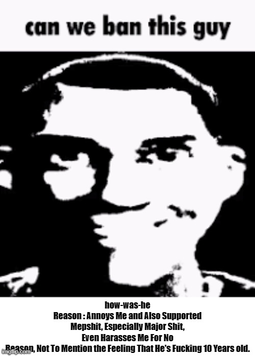 I Have a Feeling He's a Fucking 10 Year Old. (mod note: he may be an alt) - Imgflip