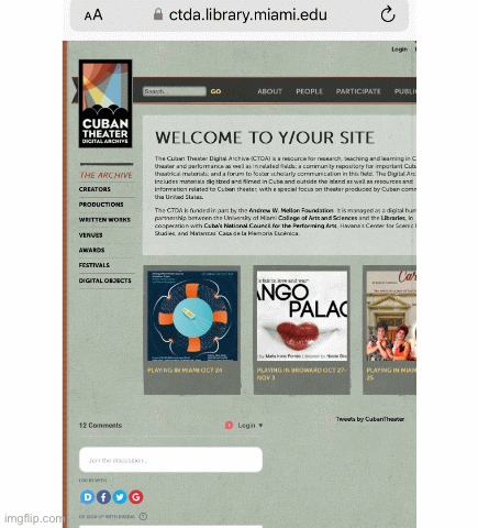 Pattye’s entry in the Cuban Digital Theater Archive… - Imgflip