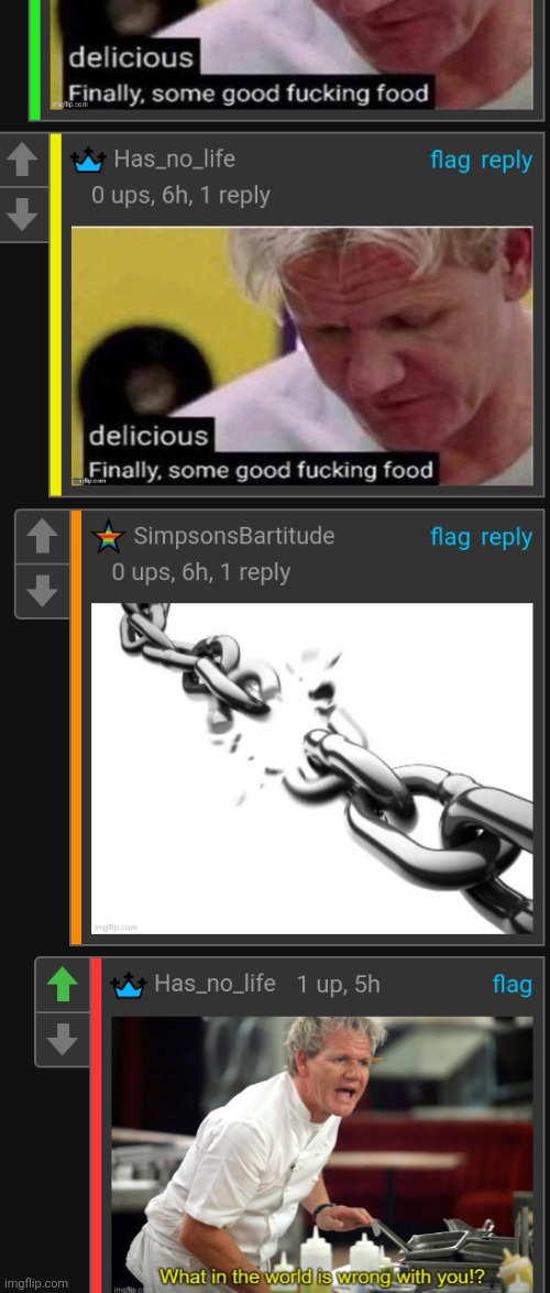 Finnaly a perfect reaction to a chain breaker - Imgflip