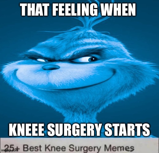 Blue Grinch Knee Surgery template - Imgflip