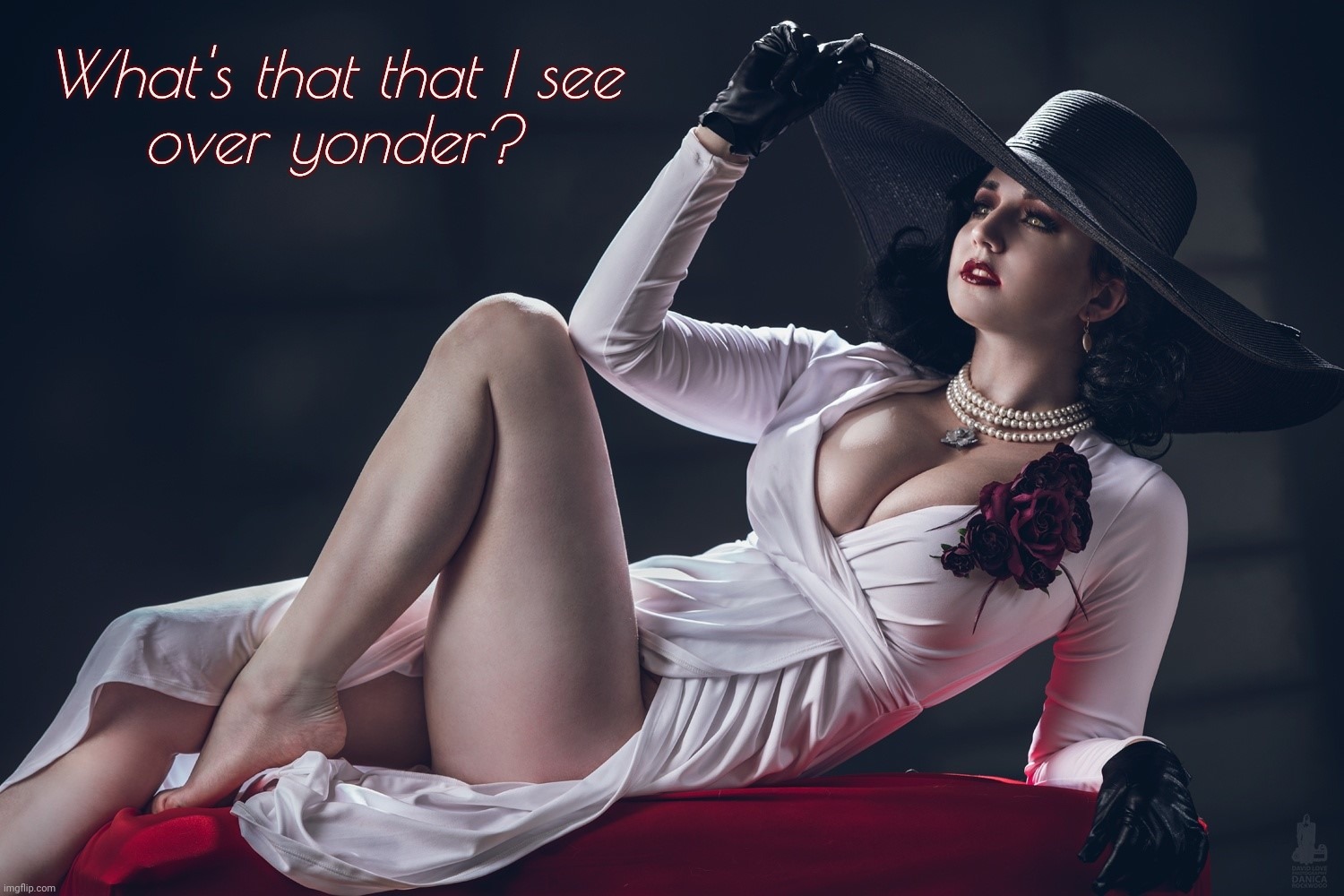 Danica Rockwood as Lady Dimitrescu & her heaving bosom,.., - Imgflip