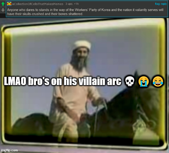 Image tagged in osama on horse - Imgflip
