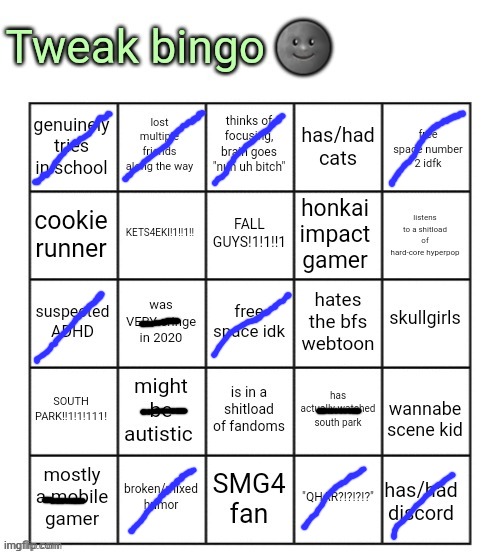 TWEAK BINGO!1!111!1! - Imgflip