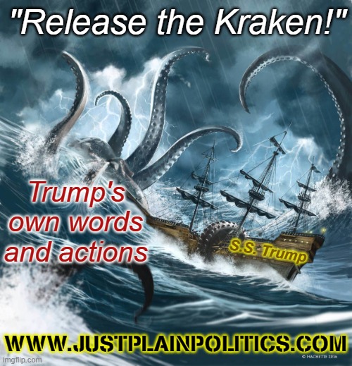 Kraken attacking ship JPP Trump - Imgflip