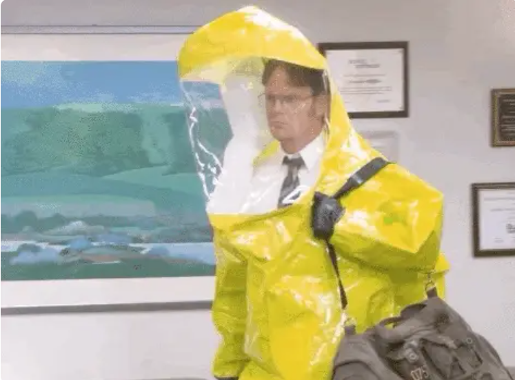Dwight Hazmat Walkin Blank Template Imgflip