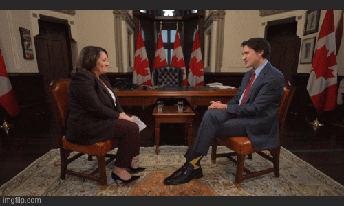 Barton interviews Prime Moron Trudeau - Imgflip