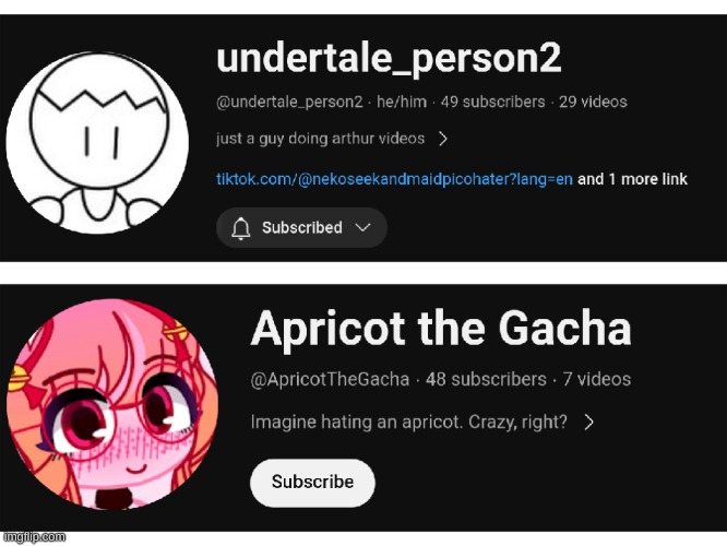 I am helping my enemy reach more subscribers than that bitch apricot ...