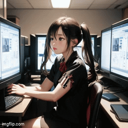 Girl on a computer - Imgflip