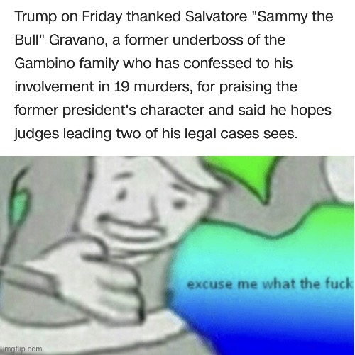 Trump thanks mob boss for praising his “character” - Imgflip