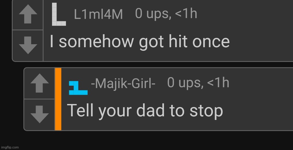 Some idiot named majik misunderstands a comment - Imgflip