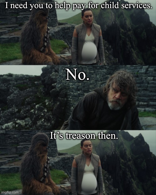 Image tagged in pregnant rey,luke skywalker - Imgflip