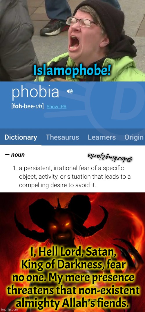 As long as we have a master in heaven, we all be slaves. Hail Satan ...