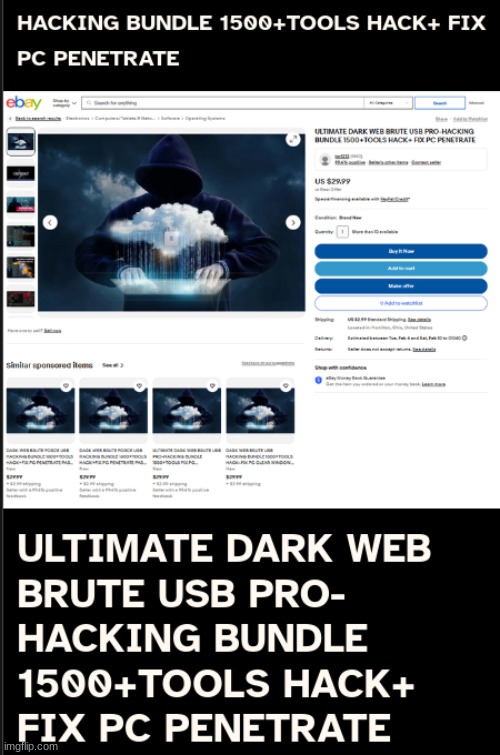 ULTIMATE DARK WEB BRUTE USB PRO-HACKING BUNDLE 1500+ TOOLS HACK + FIX PC PENETRATE - Imgflip