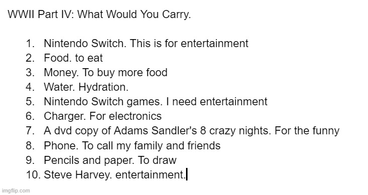 Guys rate my list - Imgflip