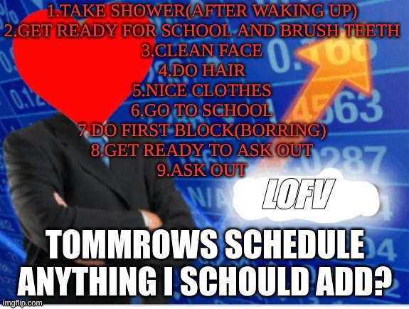 Valentines day schedule - Imgflip