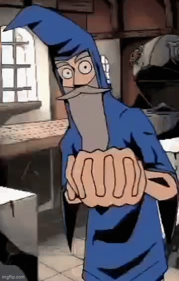 every senile person must become a wizard because that would be cool as ...