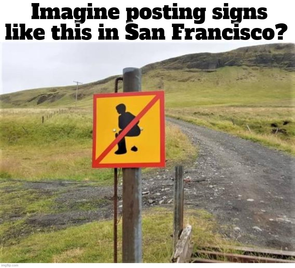 Imagine posting signs like this in San Francisco? - Imgflip