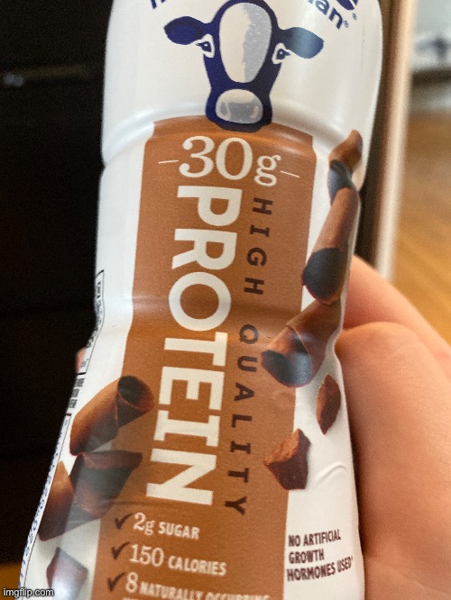 i stole one of my mom’s protein shakes cuz i’m too lazy to breakfast ...