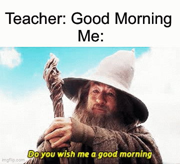 No it’s not a good morning I have to go to school lol - Imgflip