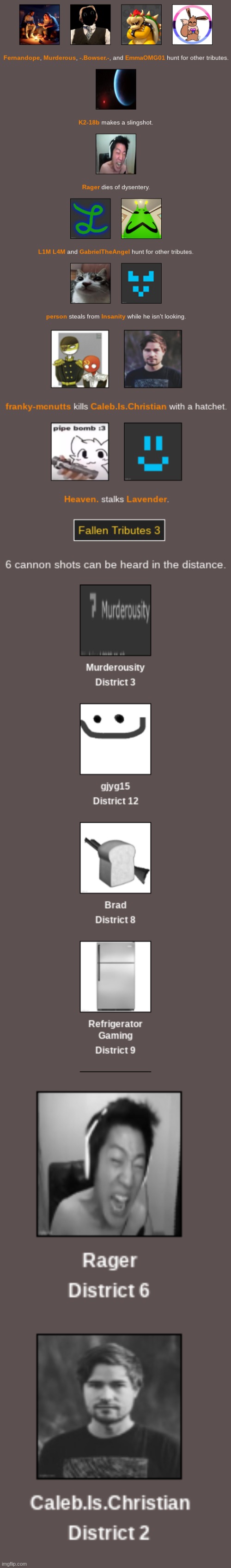 Day 2 + Fallen Tributes 2 (I need a caption for this) - Imgflip