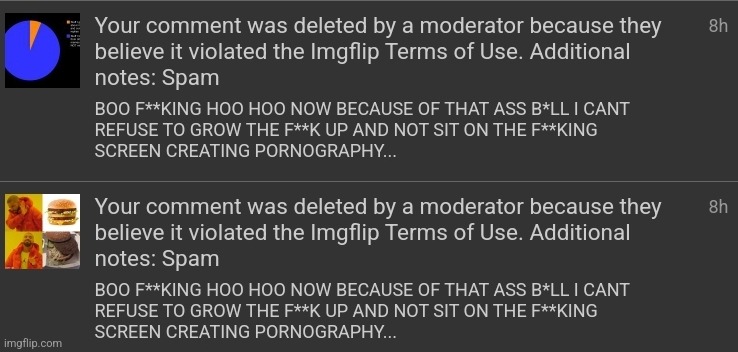 So I may have a comment ban - Imgflip