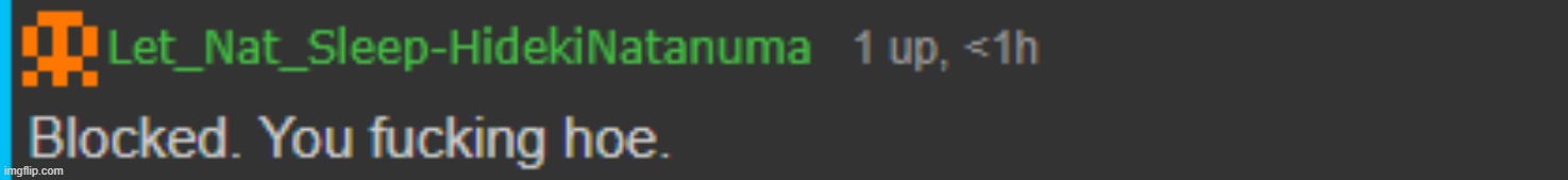 Blocked. You fucking hoe. - Imgflip