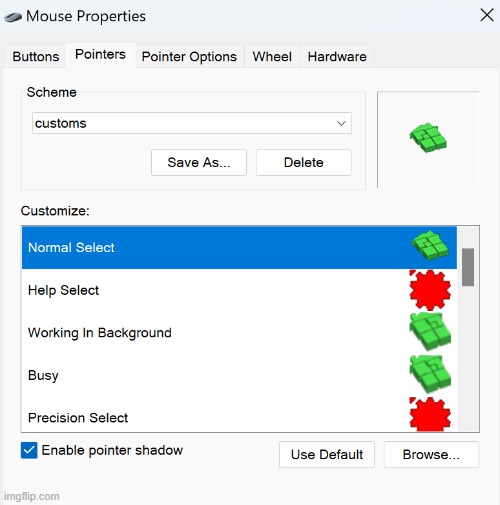 i love customizing cursors - Imgflip
