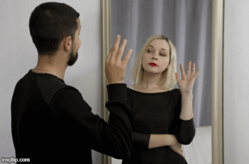 THE WOMAN IS A REFLECTION OF A MAN IN HIS MIRROR - Imgflip