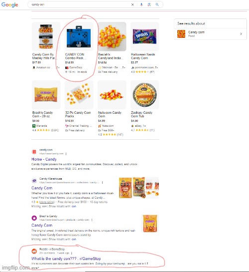 We got one Candy Con showing in ad and one in results on front page ...